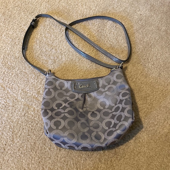 Coach | Bags | Coach Satin Gray Signature Crossbody Bag | Poshmark